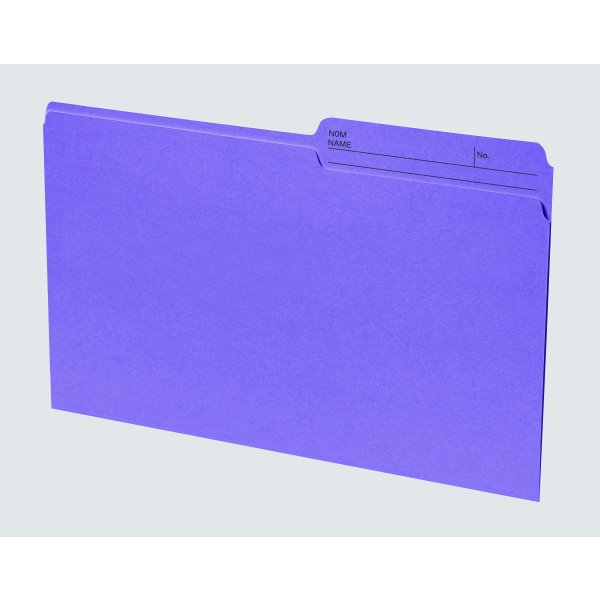 Basics® Coloured Reversible File Folders, Legal, Violet, 100/bx