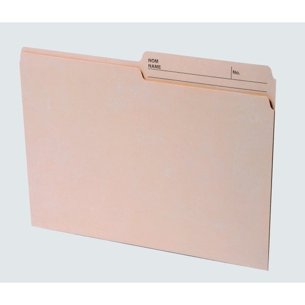 Basics® Recycled Reversible File Folders, Letter, Manila, 100/bx
