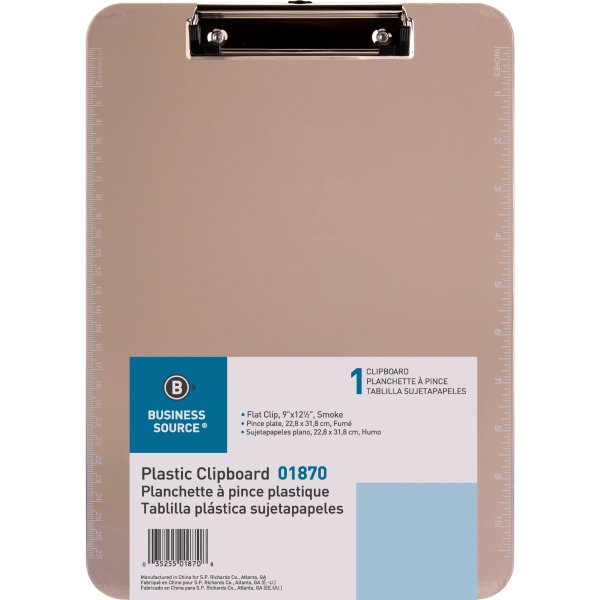 Sparco Translucent Clipboard, Smoke