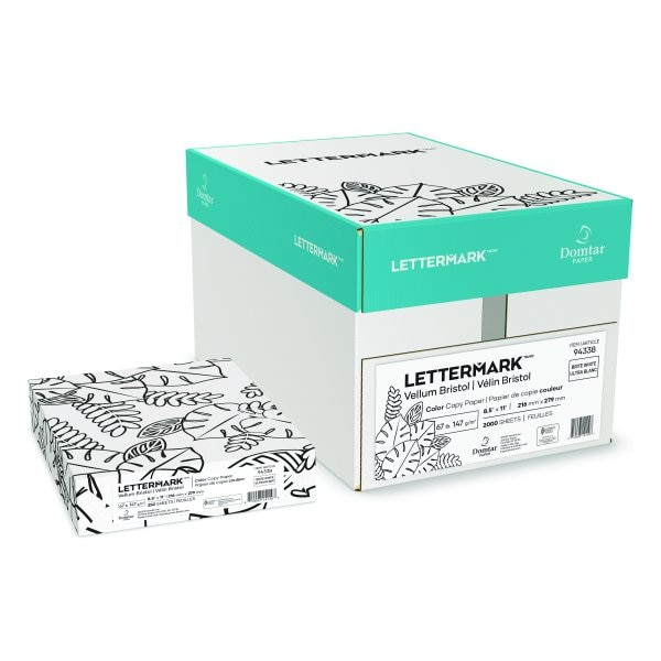 Domtar Lettermark™ Colors Vellum Bristol Cover Stock, Letter, Bright White