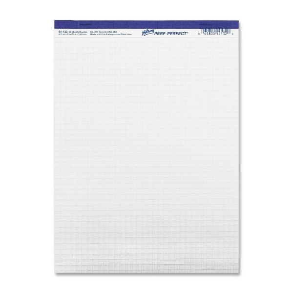Hilroy Micro Perforated Business Notepad, 8-1/2" x 11", Quad
