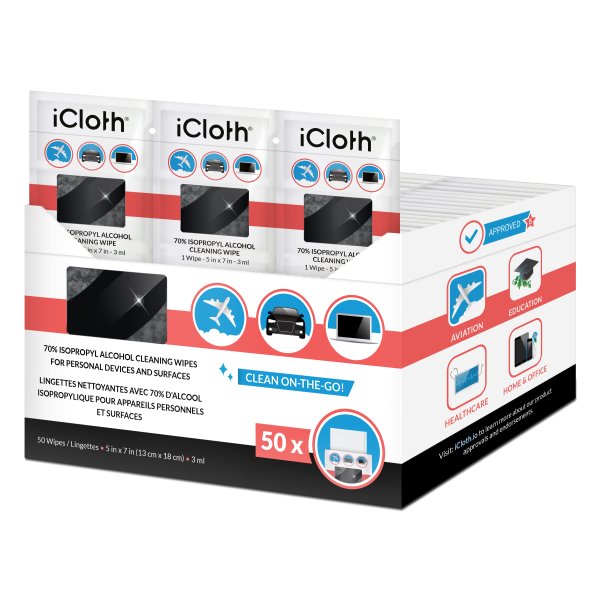 iCloth Cleaning Wipes, 50/pkg