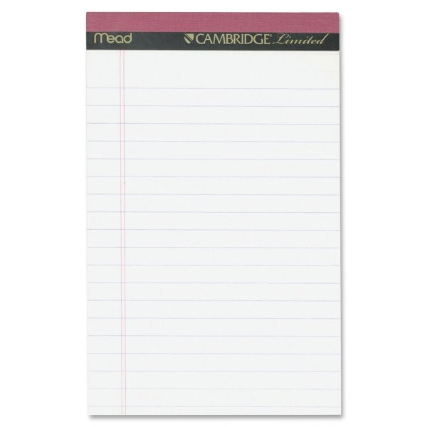 Cambridge® Perforated Pads, 5" x 8", White