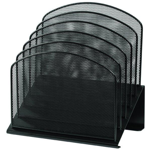 Merangue Mesh Letter Holder, 5-Slots, Black