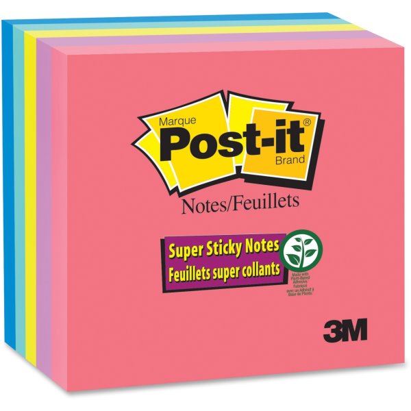 Post-it Super Sticky Notes Rio De Janeiro, 3" x 3"