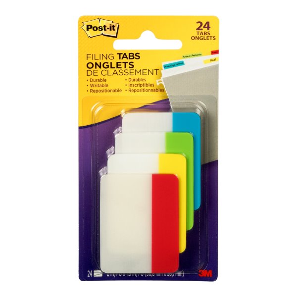 Post-it® Durable Angled Tabs, Coloured