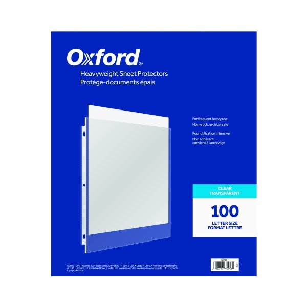 Oxford® Heavy Sheet Protectors, Letter