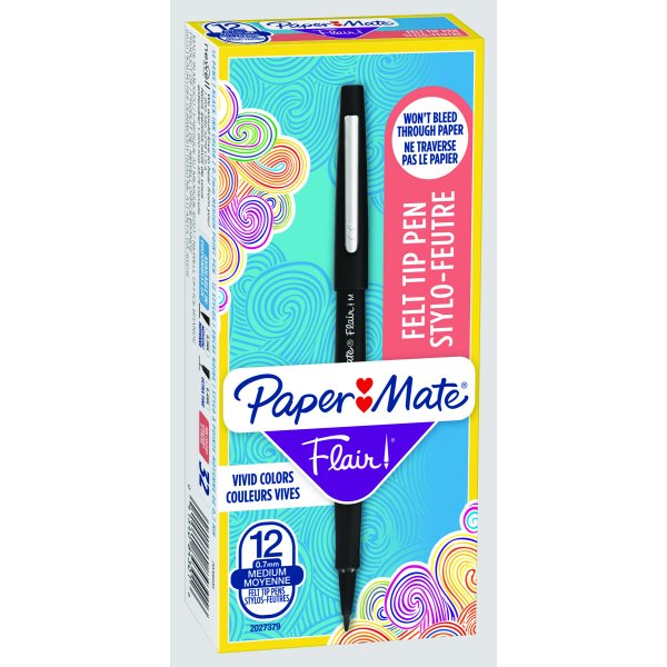 Paper Mate Flair Markers, 12 pack Black
